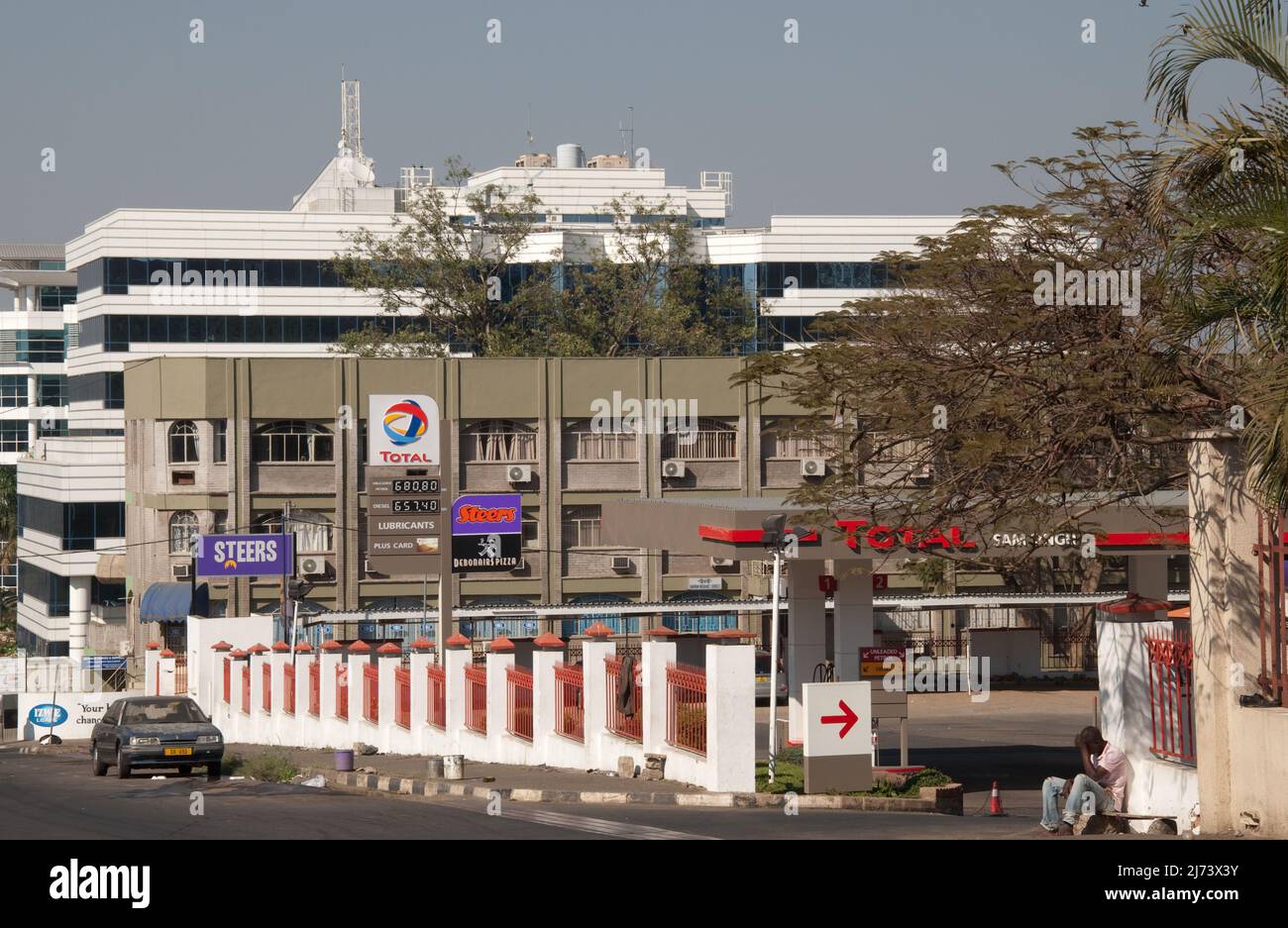 Street Scene with modern buildings, Blantyre, Malawi, Africa Stock ...