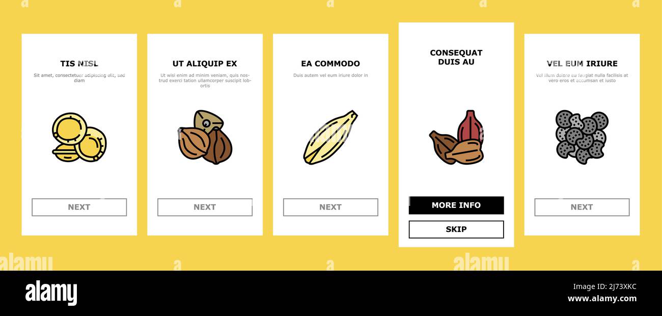 Seed Plant Agriculture Culture Onboarding Icons Set Vector Stock Vector ...