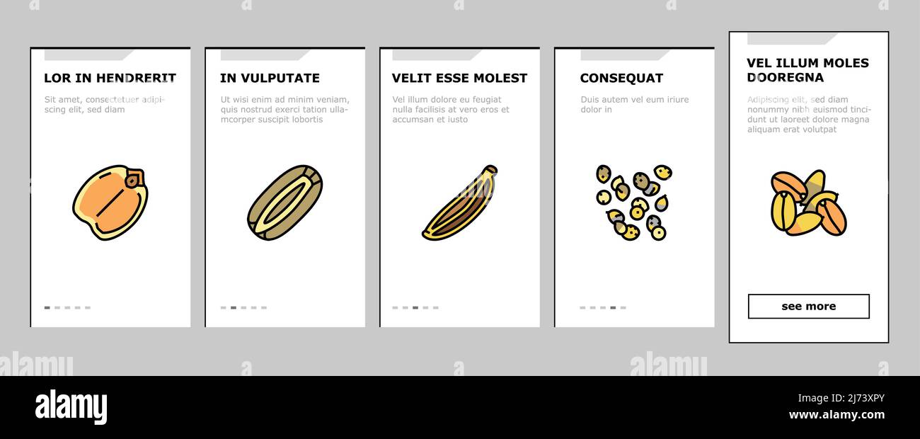 Seed Plant Agriculture Culture Onboarding Icons Set Vector Stock Vector ...