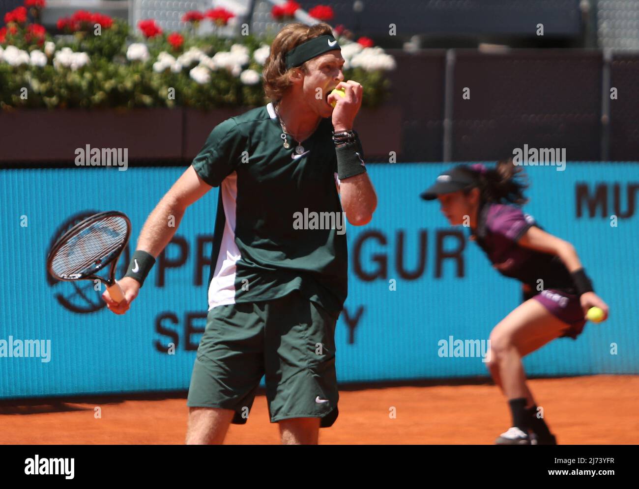 Madrid, Spain, May 5, 2022, Andrey Rublev of Russia during the Mutua ...