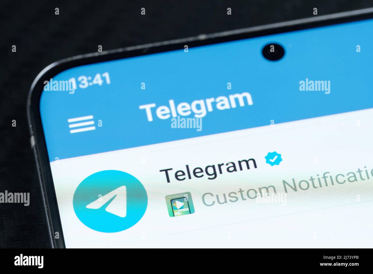 New york, USA - May 5, 2022: Telegram messenger app main menu on ...