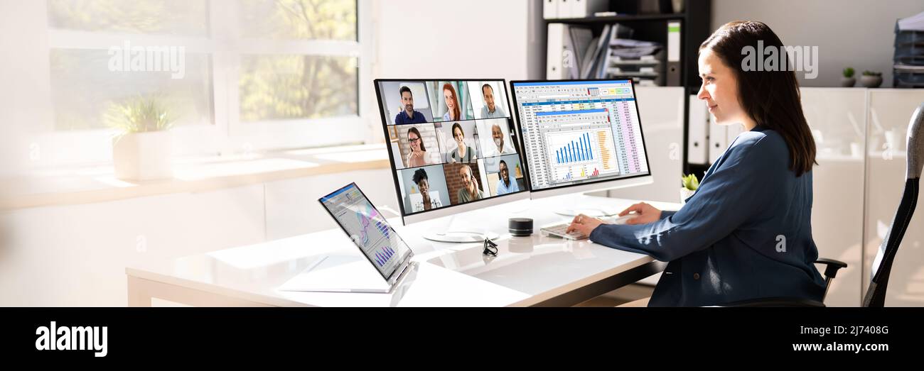 Remote Learning Video Conference Business Call Online Stock Photo - Alamy
