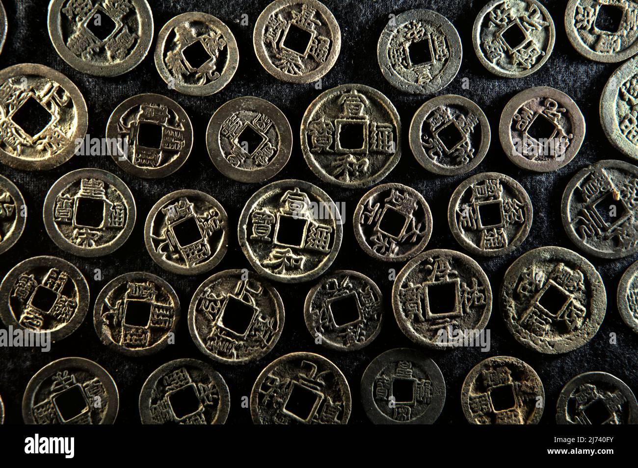 Ancient Chinese coins dated from 2nd century to 13th century that are ...