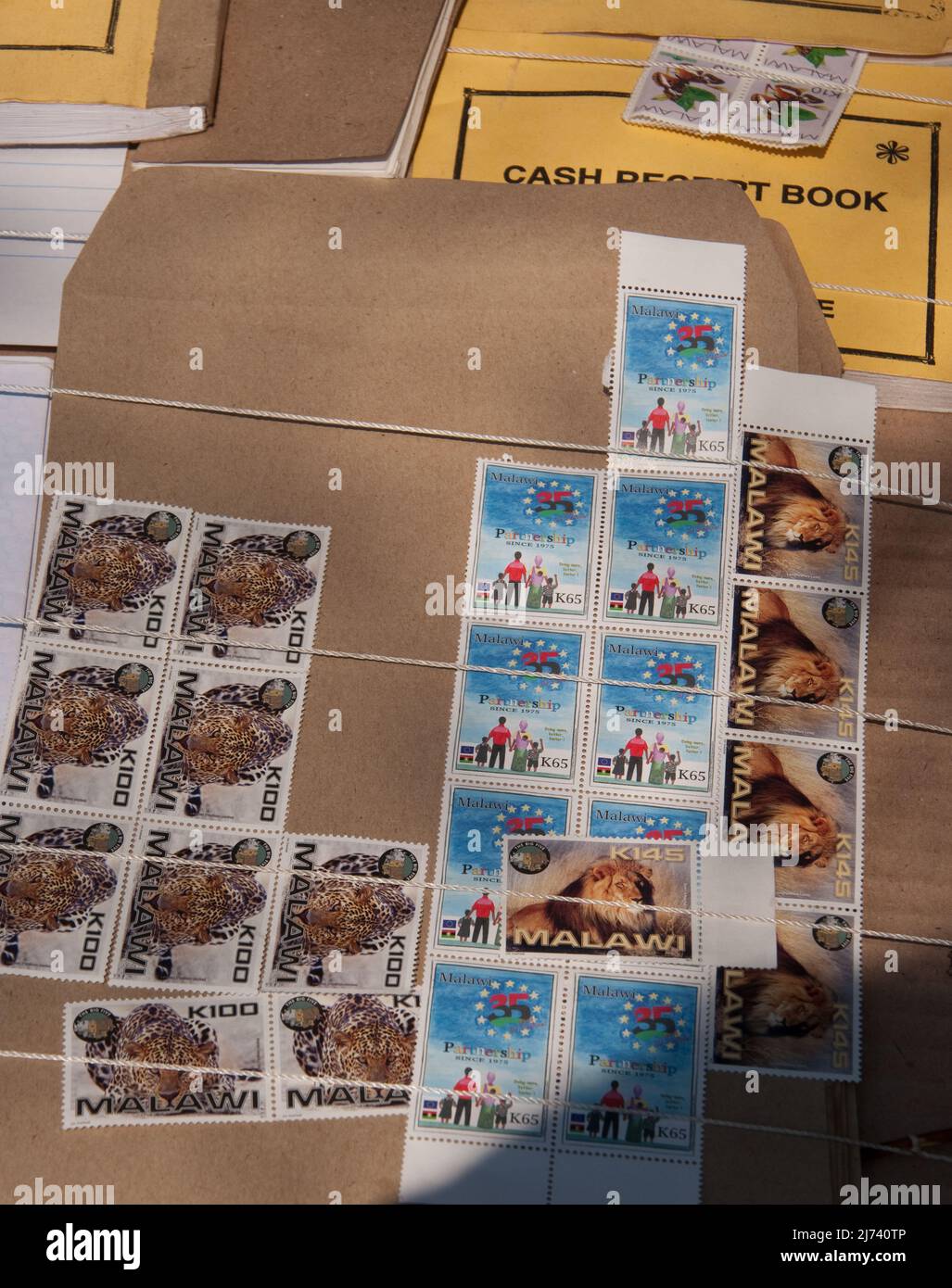 Stall selling postage stamps on the street, Blantyre, Malawi, Africa ...