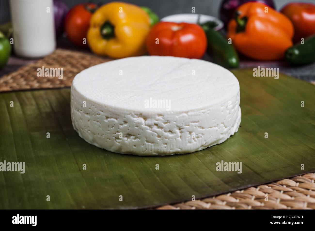Mexican white panela cheese with fresh ingredients in Mexico Latin ...
