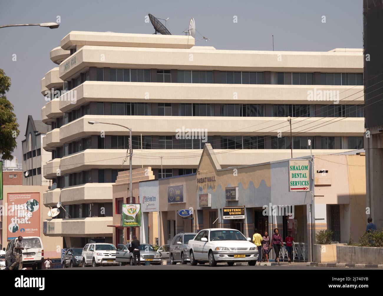 Street Scene with modern buildings, Blantyre, Malawi, Africa Stock ...