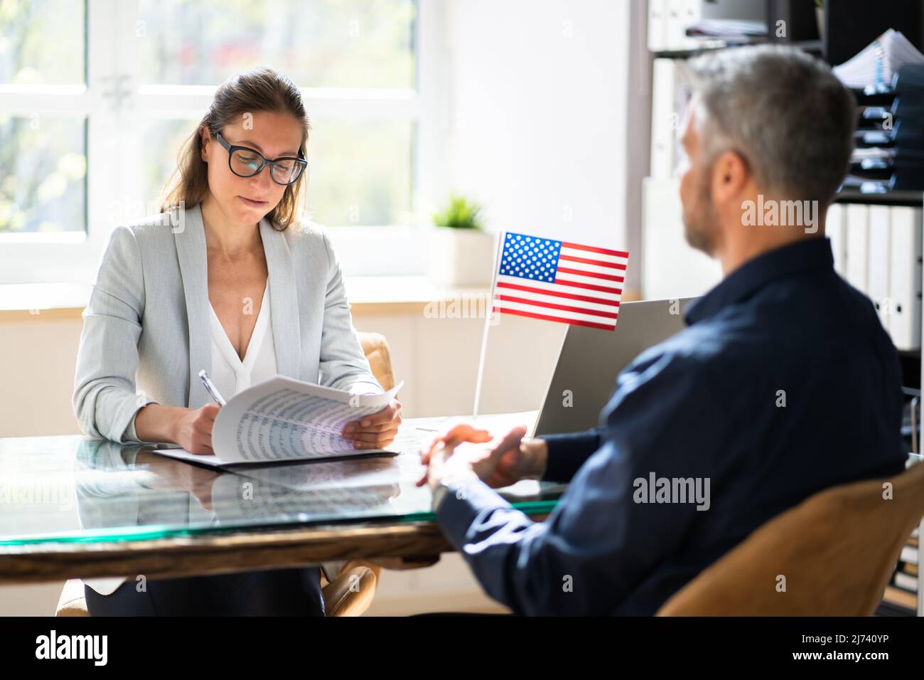 US Immigration Application And Consular Visa Interview Stock Photo - Alamy