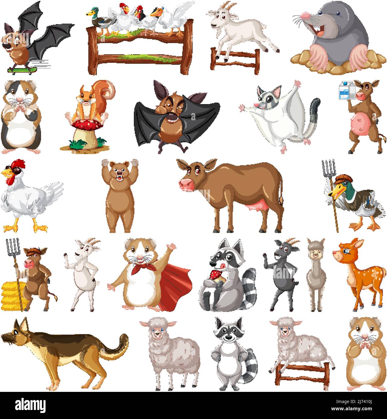 Set of different kids of animals illustration Stock Vector Image & Art ...