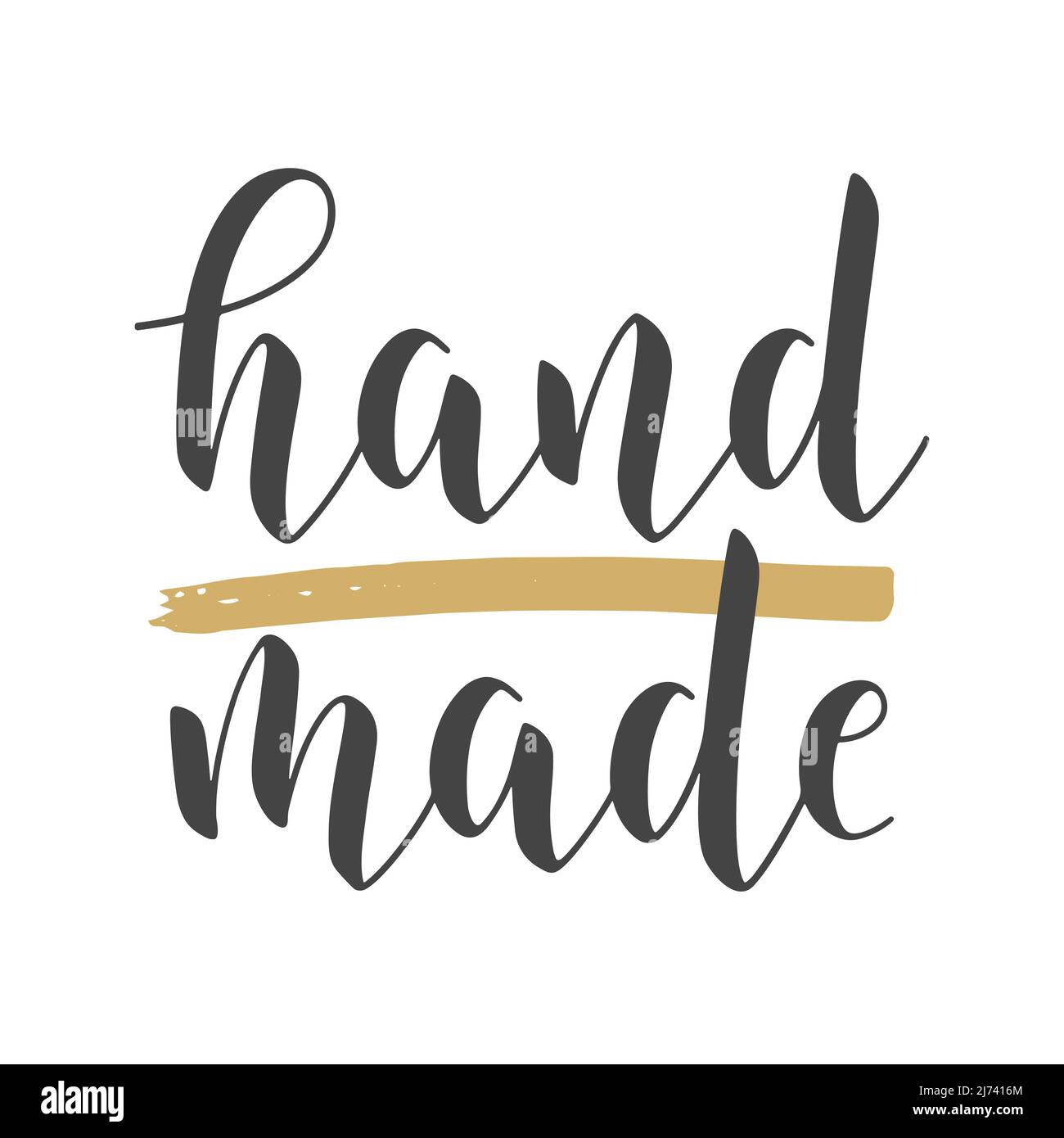 Vector Illustration. Handwritten Lettering of Handmade. Template for ...