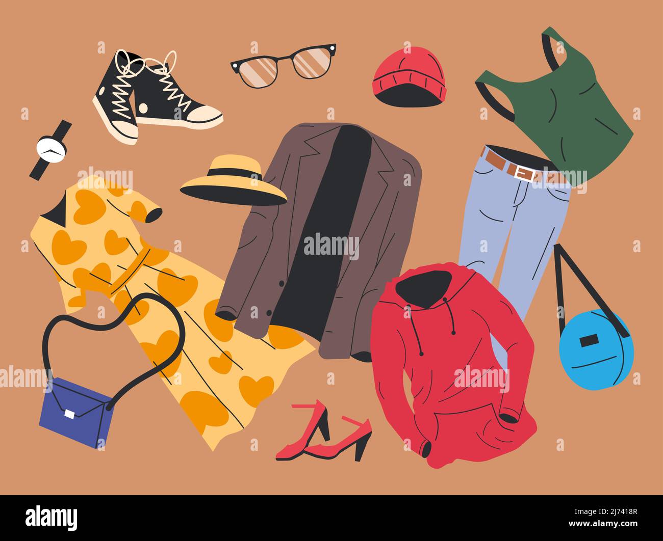 Collection Of Woman Wardrobe Stock Vector Image And Art Alamy