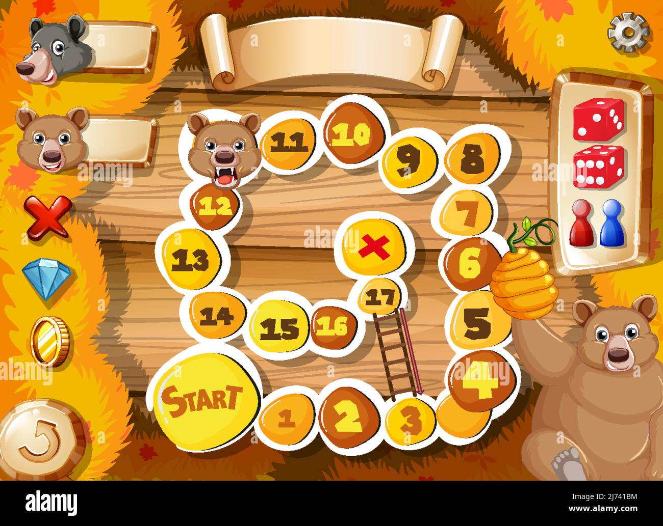 Game design with bears and number illustration Stock Vector Image & Art ...