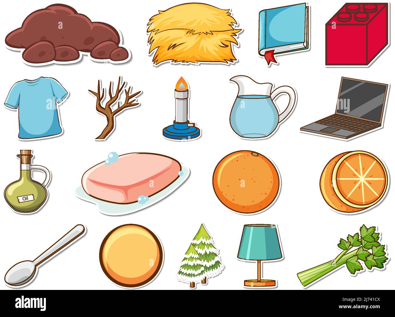 Sticker set of mixed daily objects illustration Stock Vector Image ...