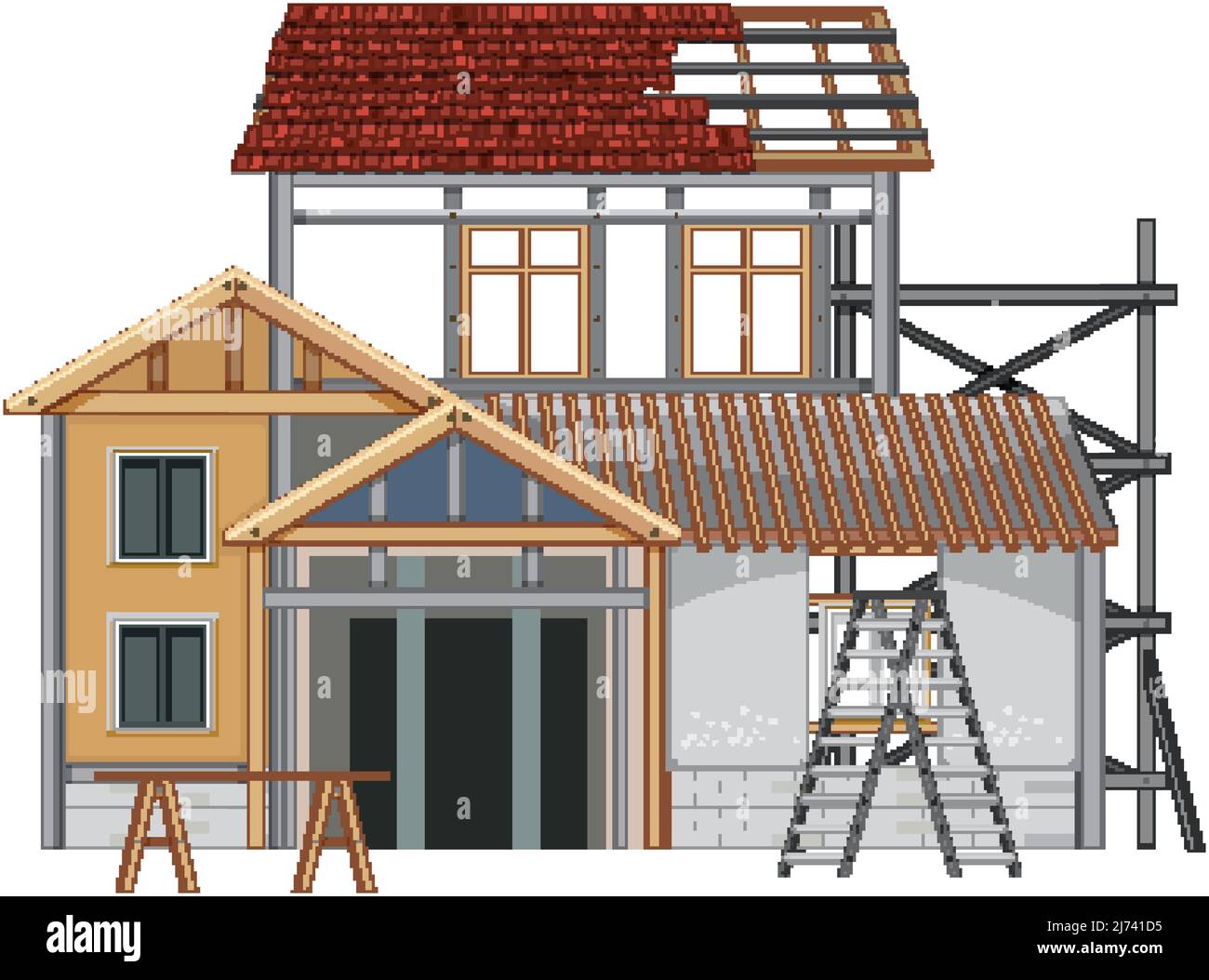 House construction site concept illustration Stock Vector Image & Art ...