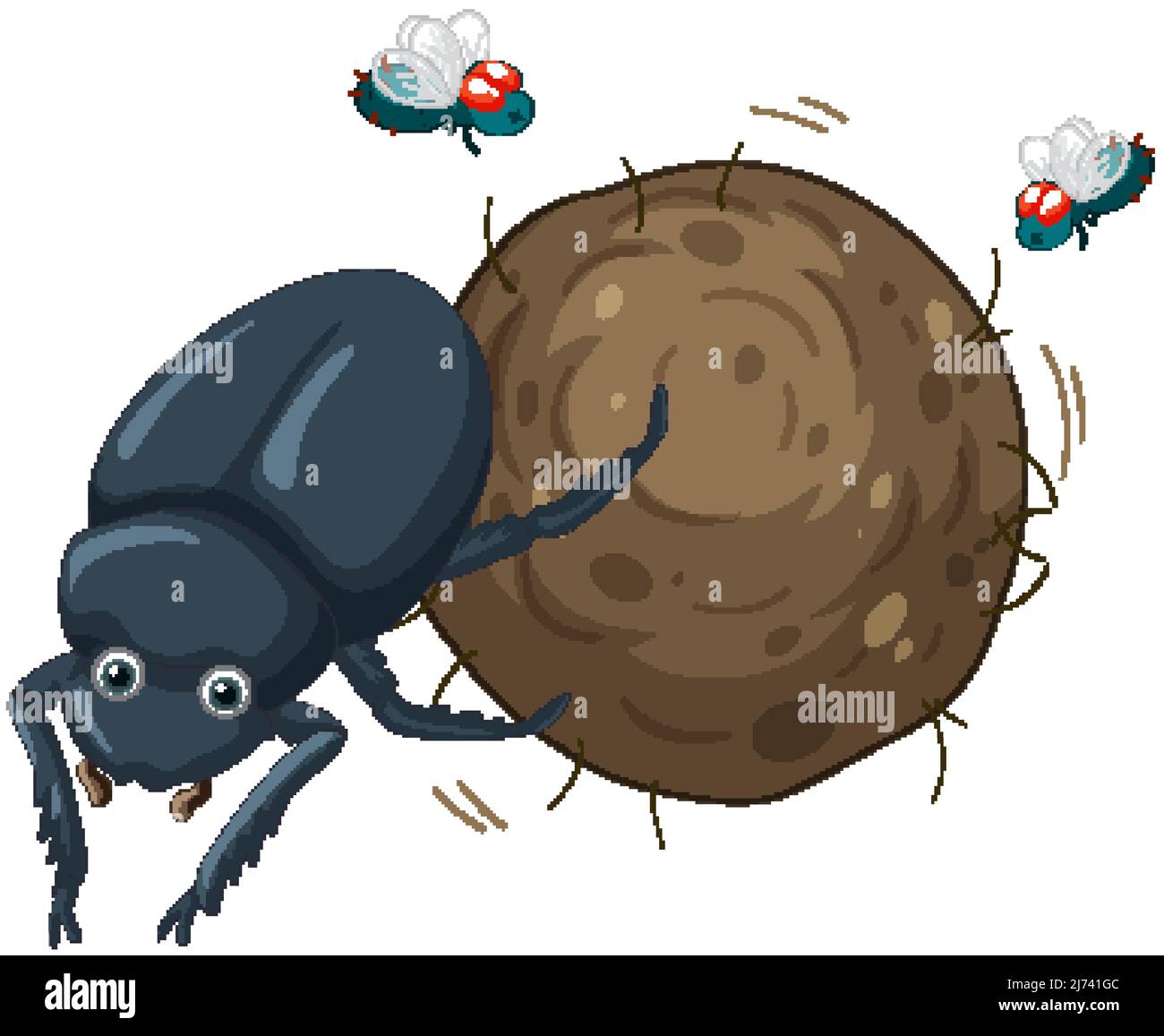 A dung beetle cartoon character illustration Stock Vector Image & Art ...