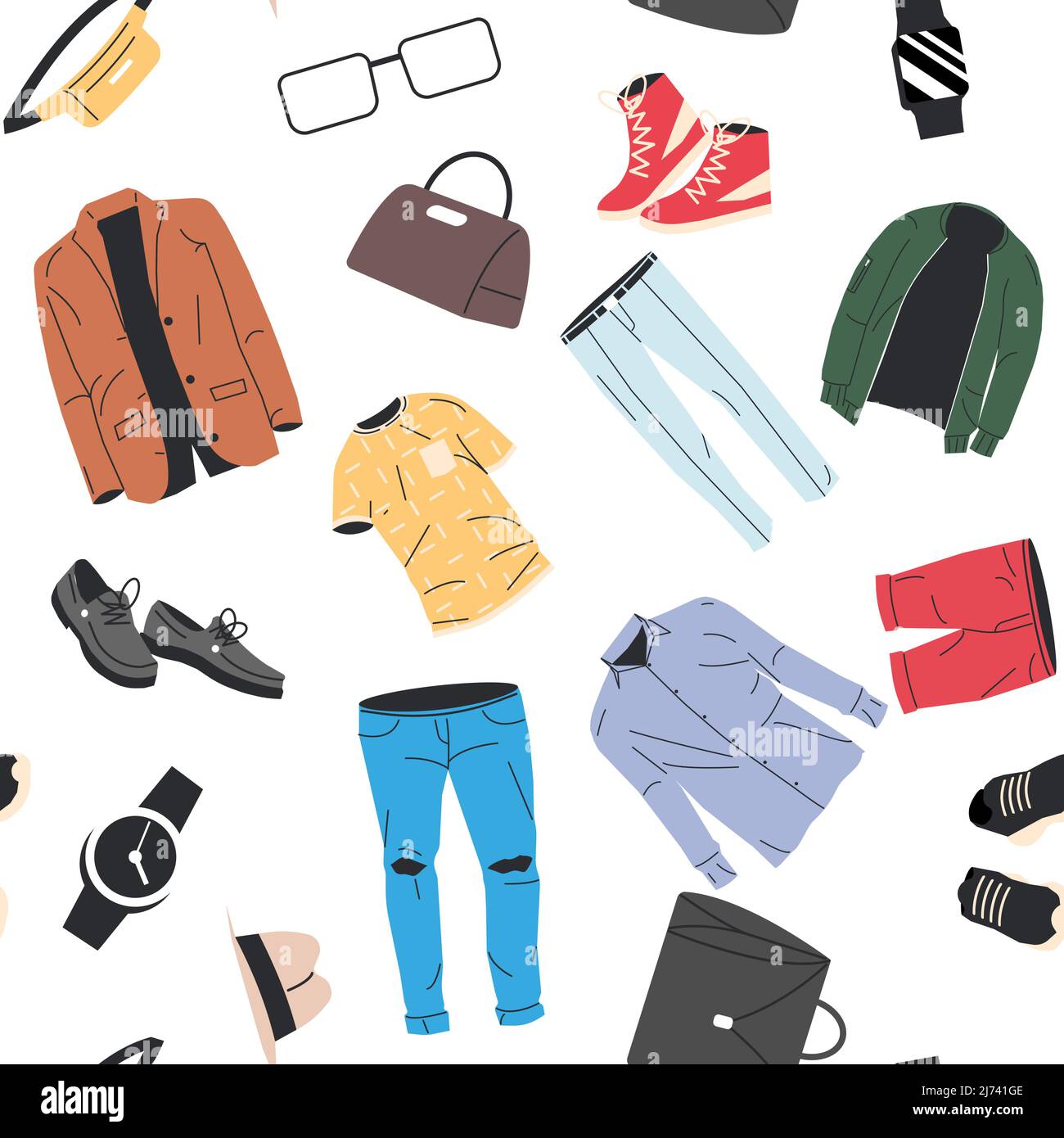 Man Wardrobe Seamless Pattern Stock Vector Image & Art - Alamy