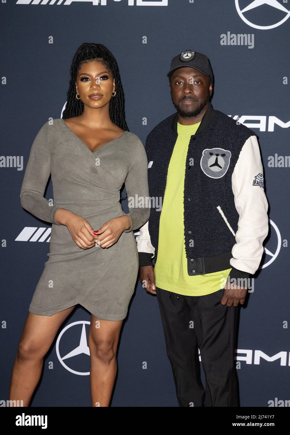 MIAMI, FLORIDA - MAY 05: (L-R) Taylor Rooks and will.i.am attend the ...