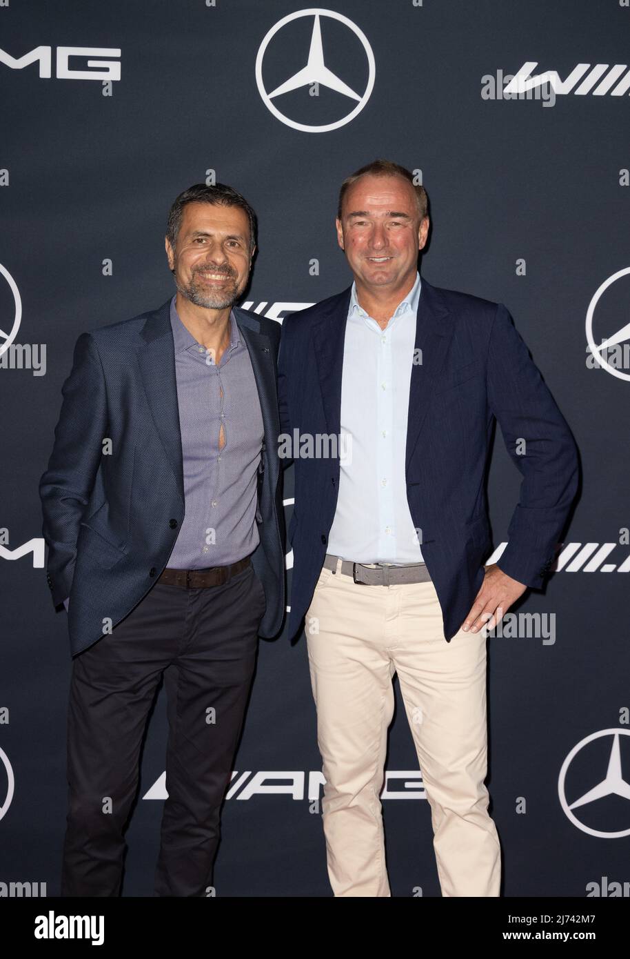 MIAMI, FLORIDA - MAY 05: (L-R) CEO Mercedes-Benz Dimitris Psillakis and ...
