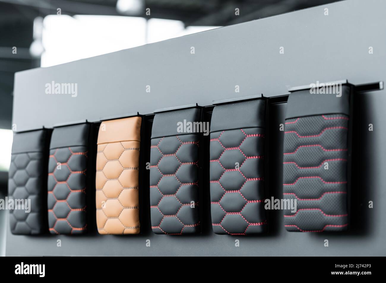 04 May 2022, Baden-Wuerttemberg, Villingen-Schwenningen: Seat samples ...