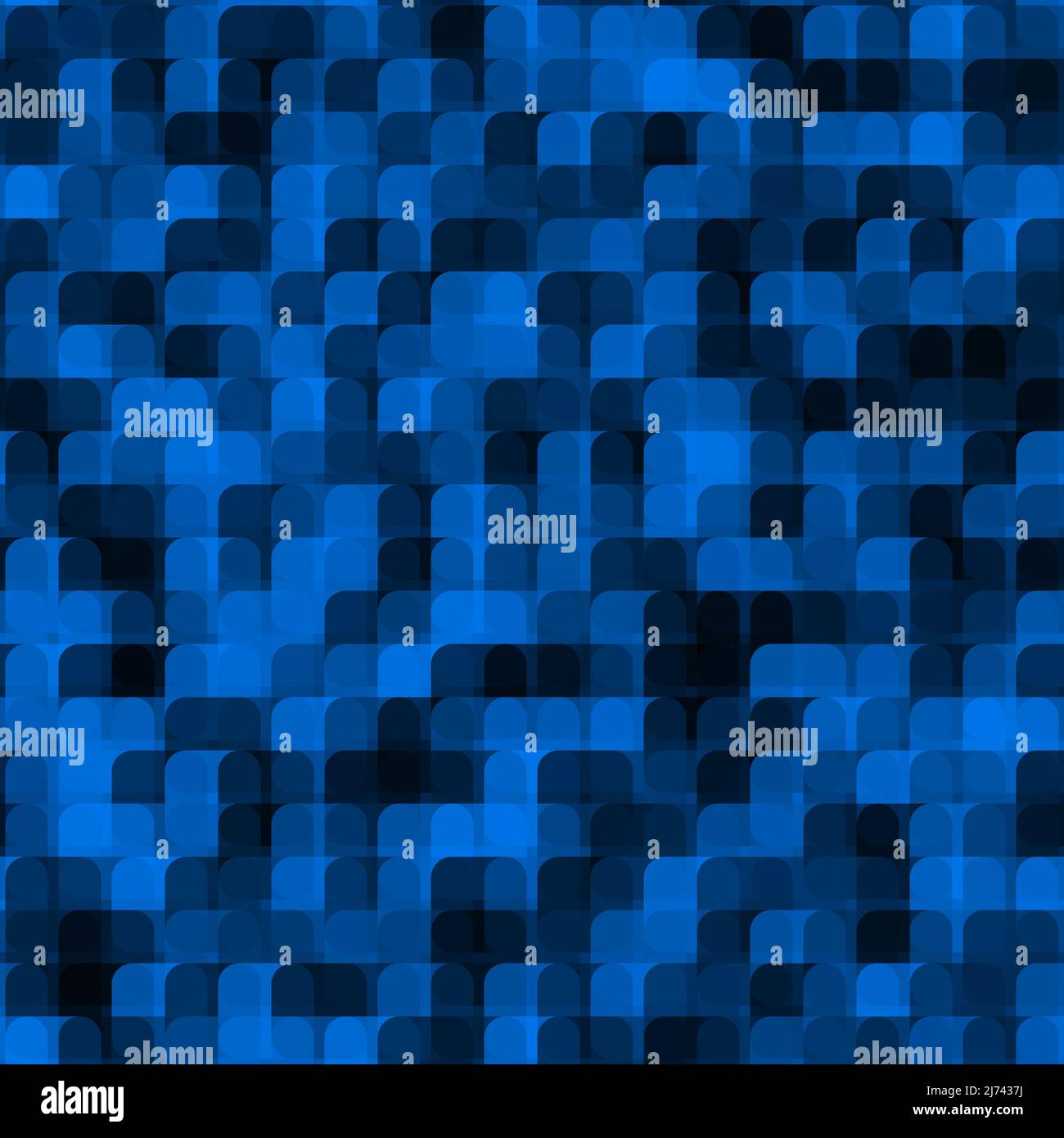 Abstract seamless pattern with blue colored chaotic overlap circle ...