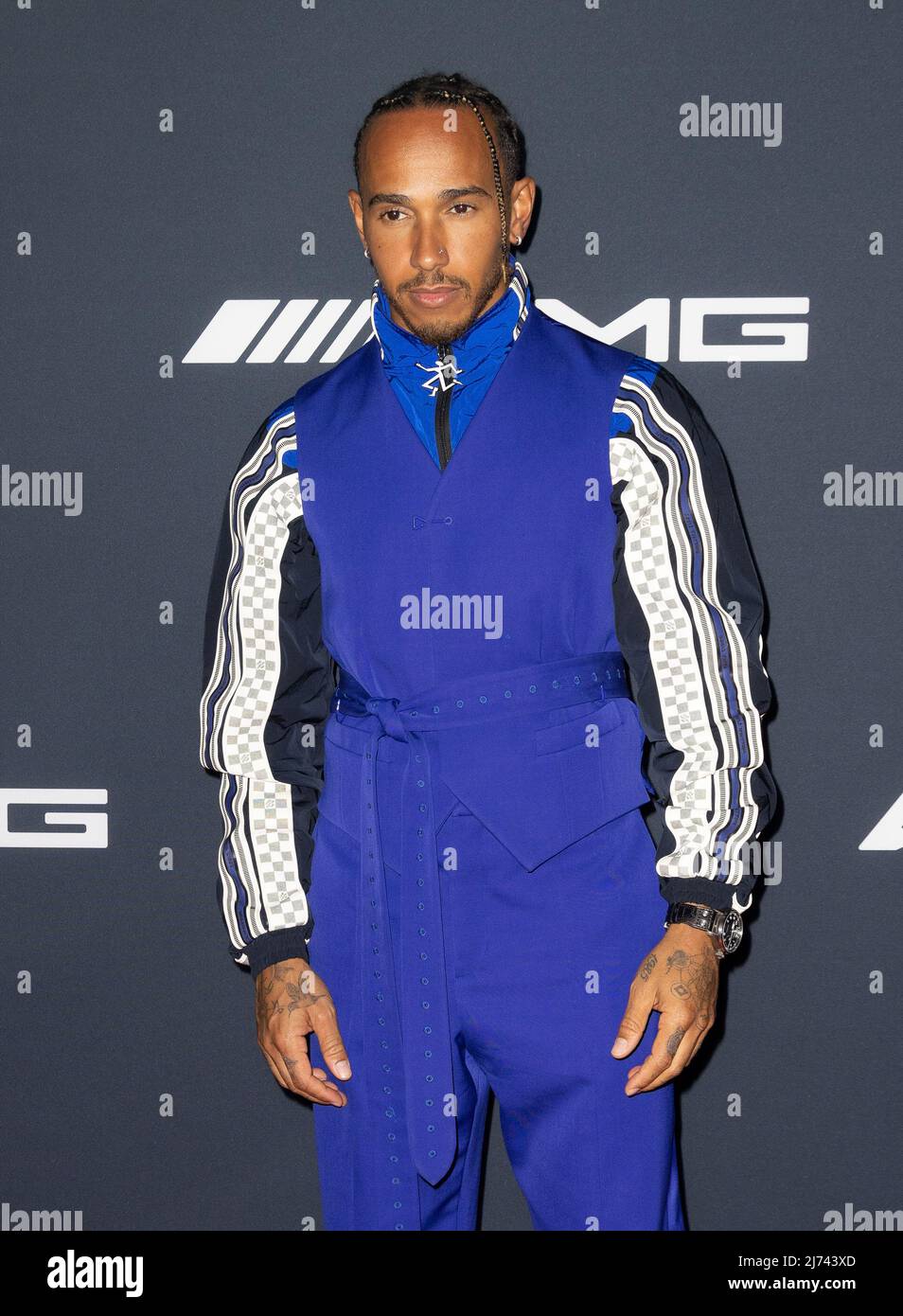 MIAMI, FLORIDA - MAY 05: Formula 1 driver Lewis Hamilton attends the ...