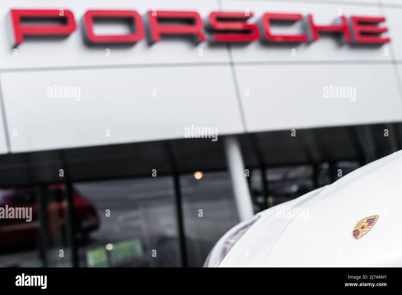 04 May 2022, Baden-Wuerttemberg, Villingen-Schwenningen: The Porsche ...