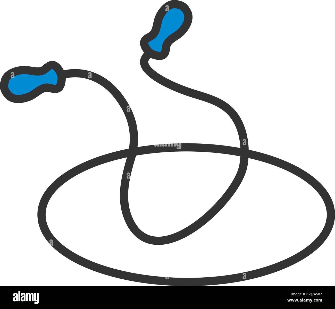 Icon Of Jump Rope And Hoop. Editable Bold Outline With Color Fill ...