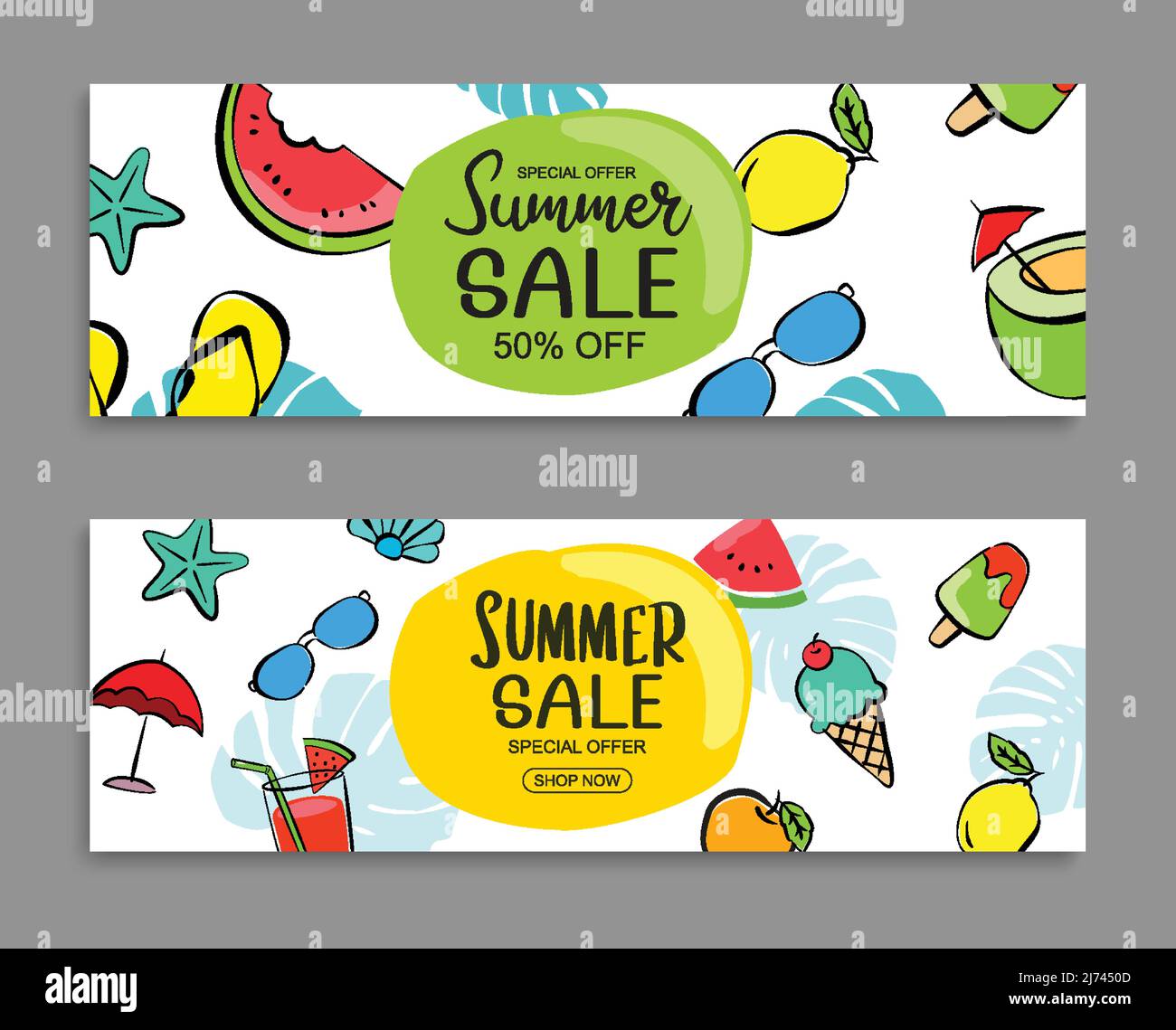 Summer sale banner cover template background. Summer discount special ...