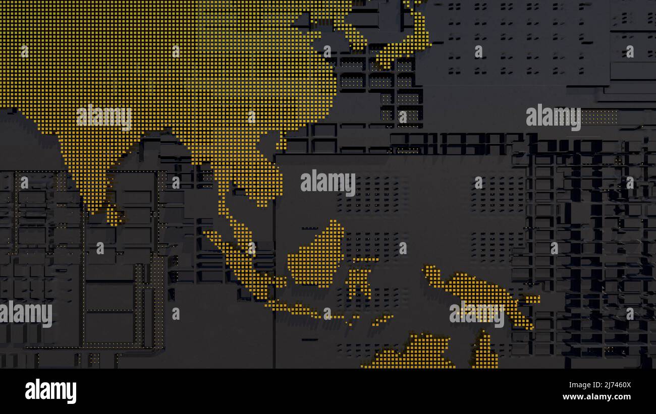 3d technology world map background. Digital globe network data concept ...