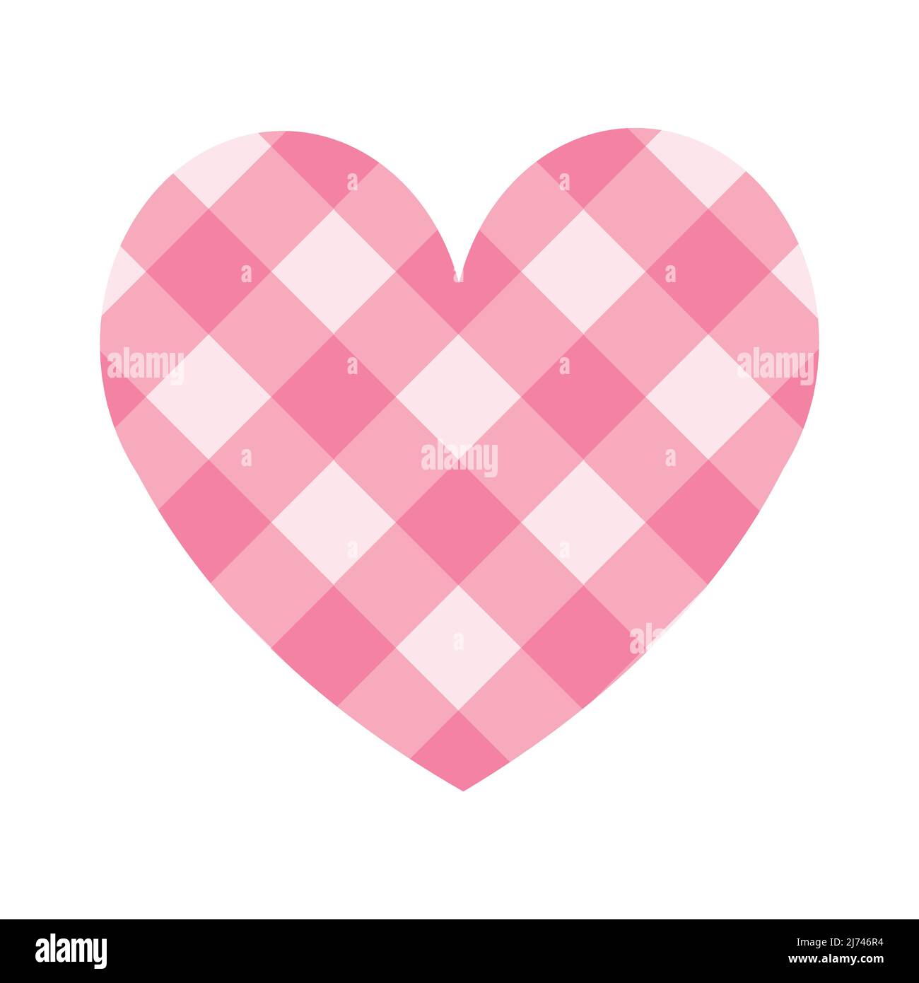 Vector flat heart with pink checkered texture isolated on white background Stock Vector Image ...