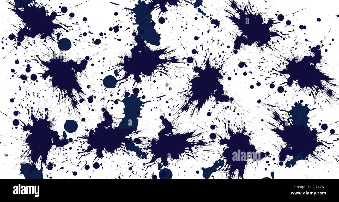 Full frame illustration of blue paint stains on white background Stock ...