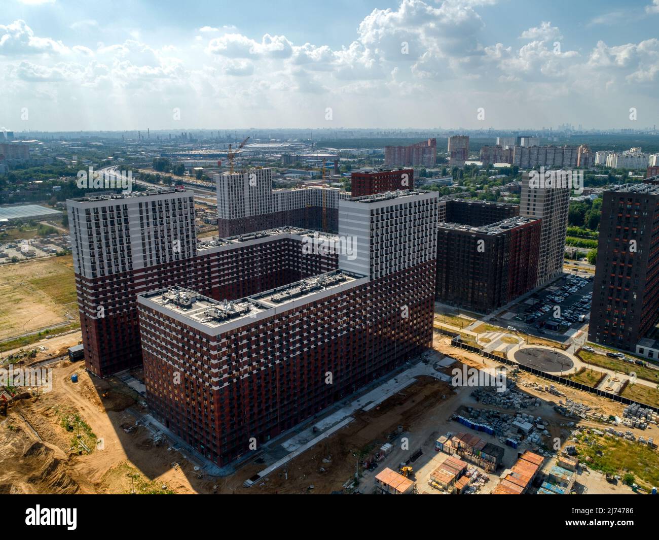 Residential district multistory buildings in hi-res stock photography ...