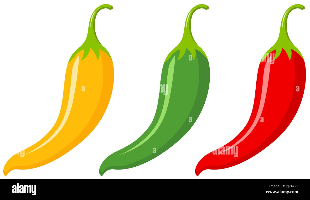Vector cartoon peppers green Cut Out Stock Images & Pictures - Alamy