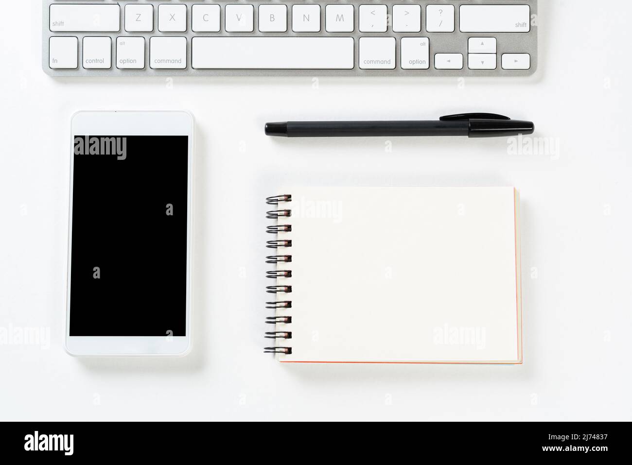 Top view of modern office workspace with gadgets Stock Photo - Alamy