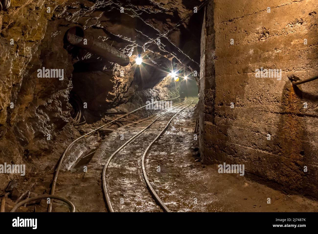 Railway in the mine Stock Photo - Alamy