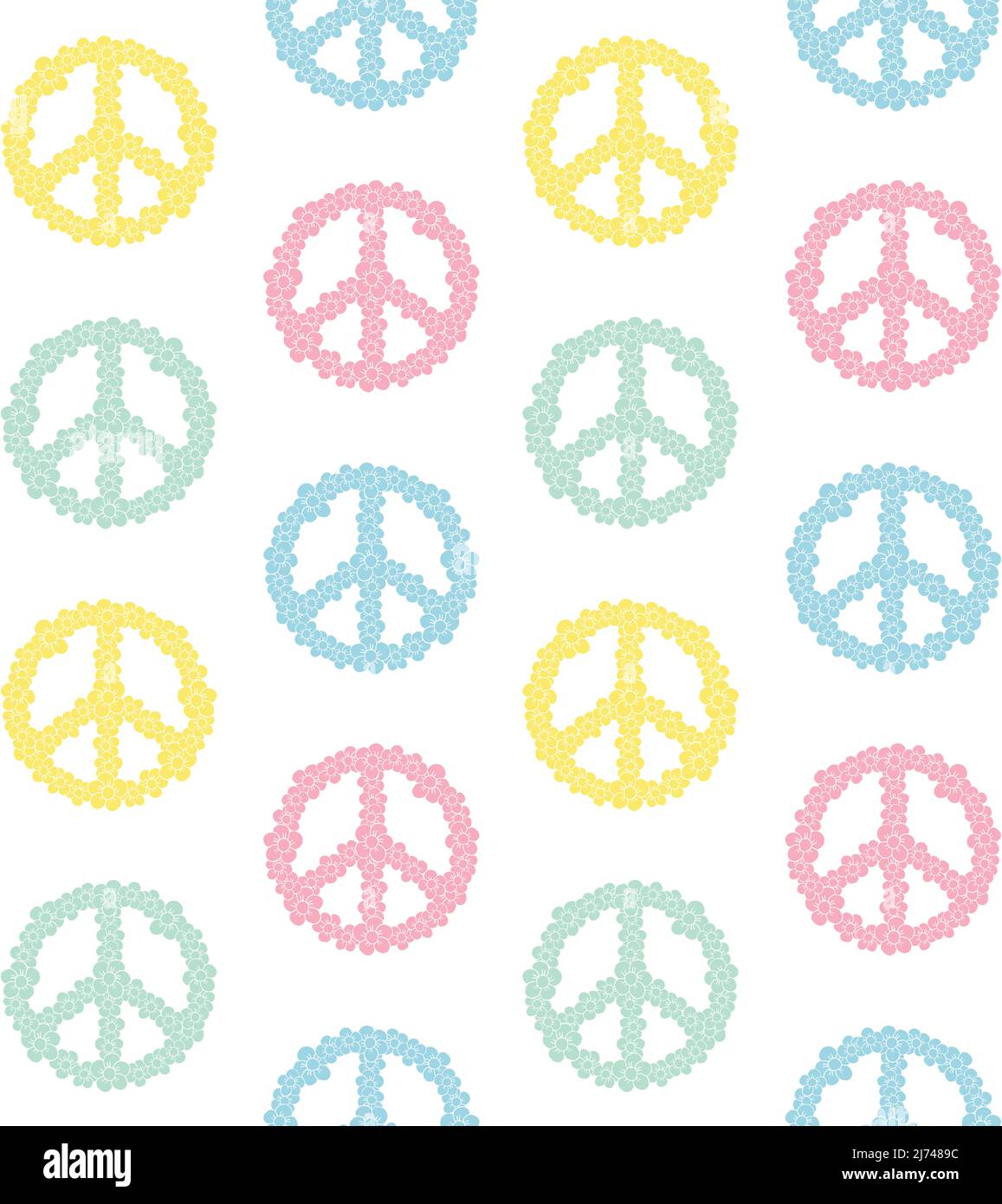 Vector seamless pattern of hand drawn doodle sketch colorful peace sign ...