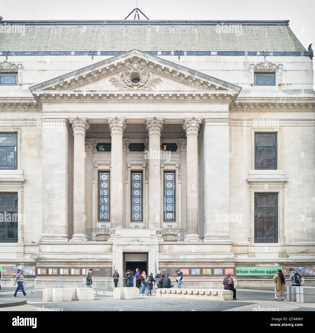 Visitors outside the entrance to the Science Museum. London, England ...