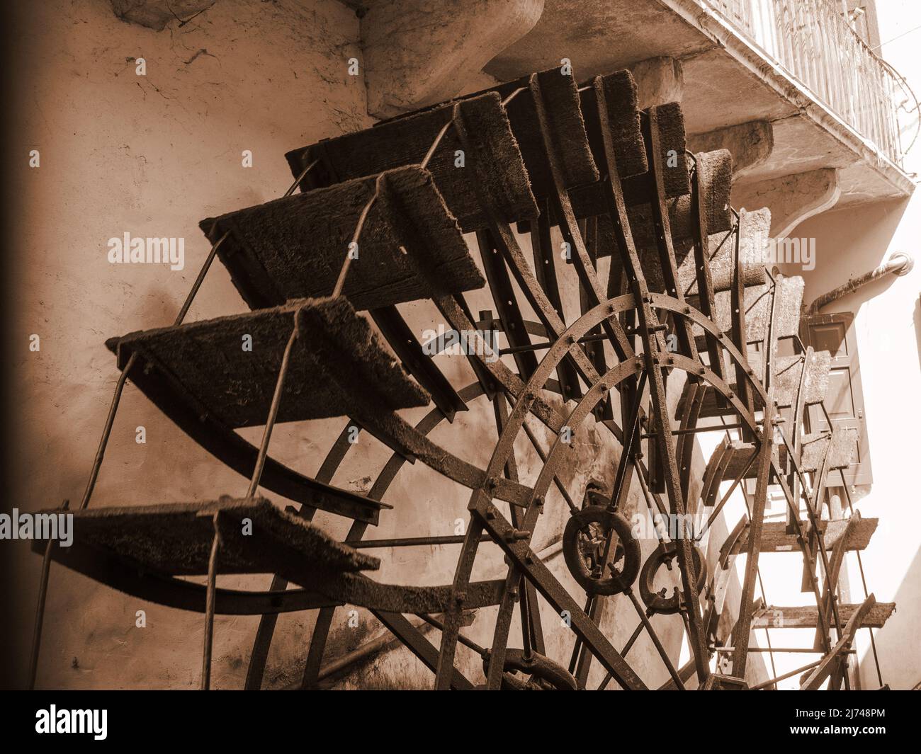 old mill wheel in vintage style Stock Photo - Alamy