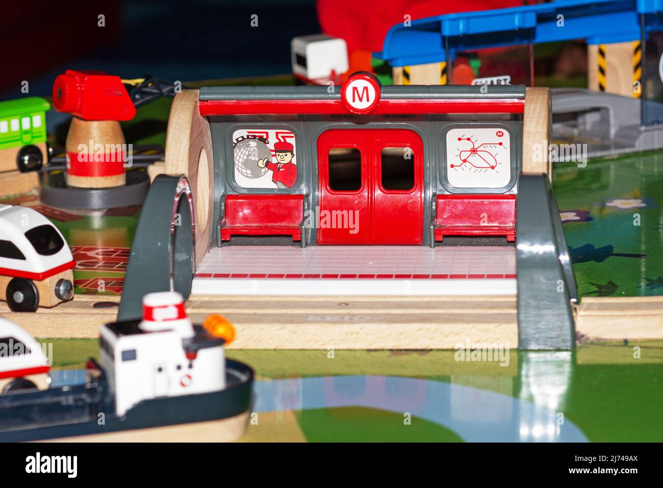 Toy train metro station Stock Photo - Alamy
