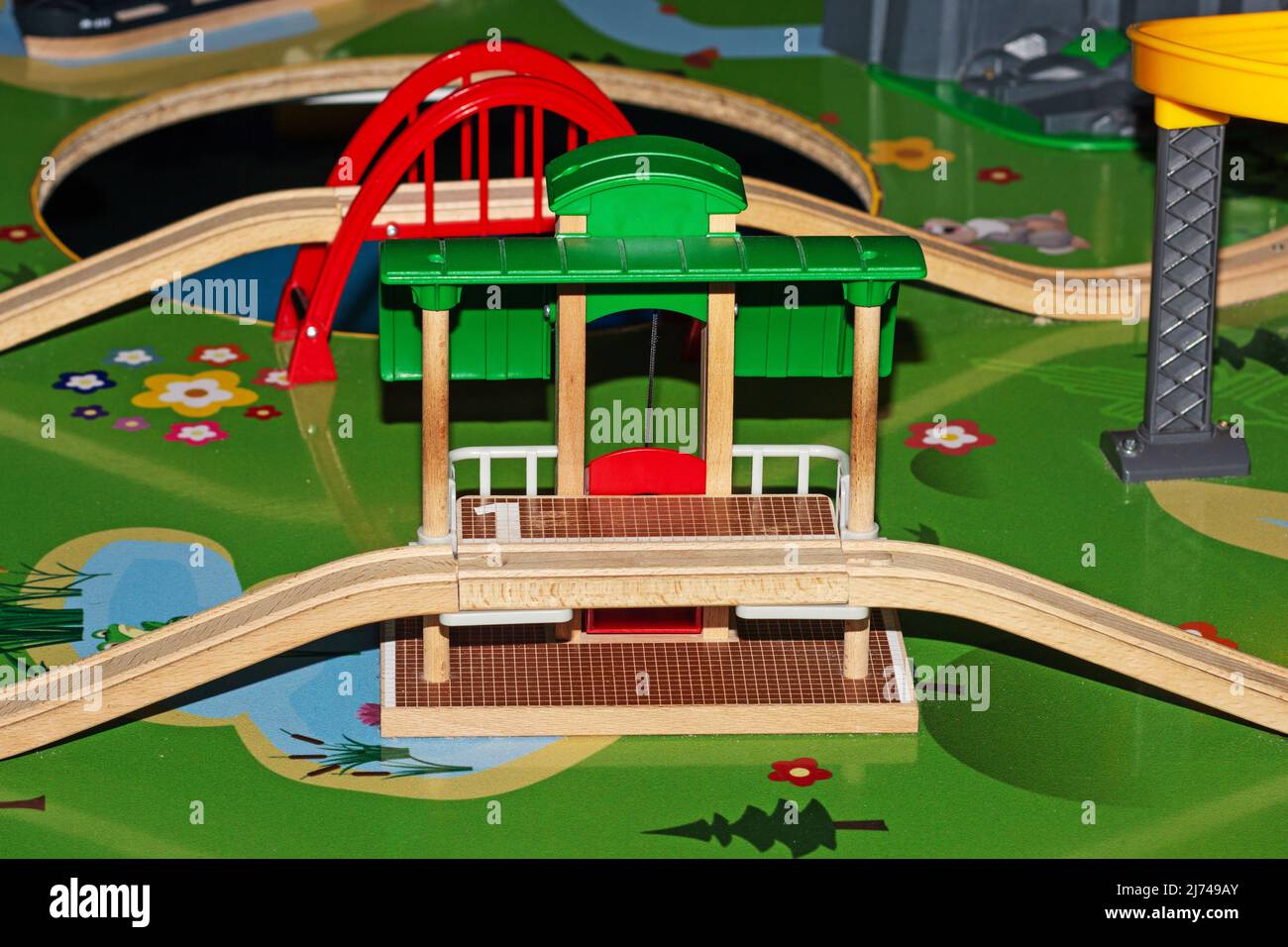 Toy train station Stock Photo - Alamy