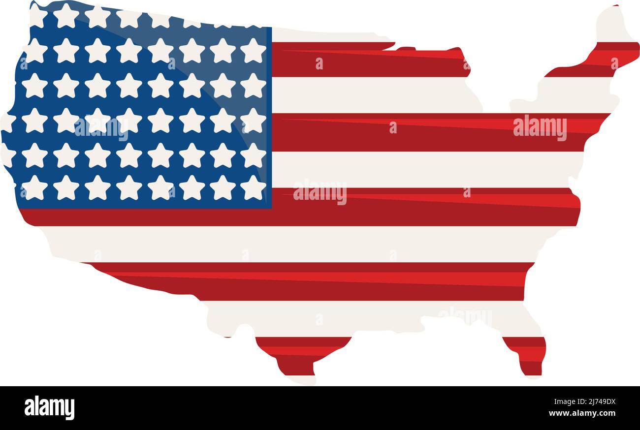 USA map with flag Stock Vector Image & Art - Alamy