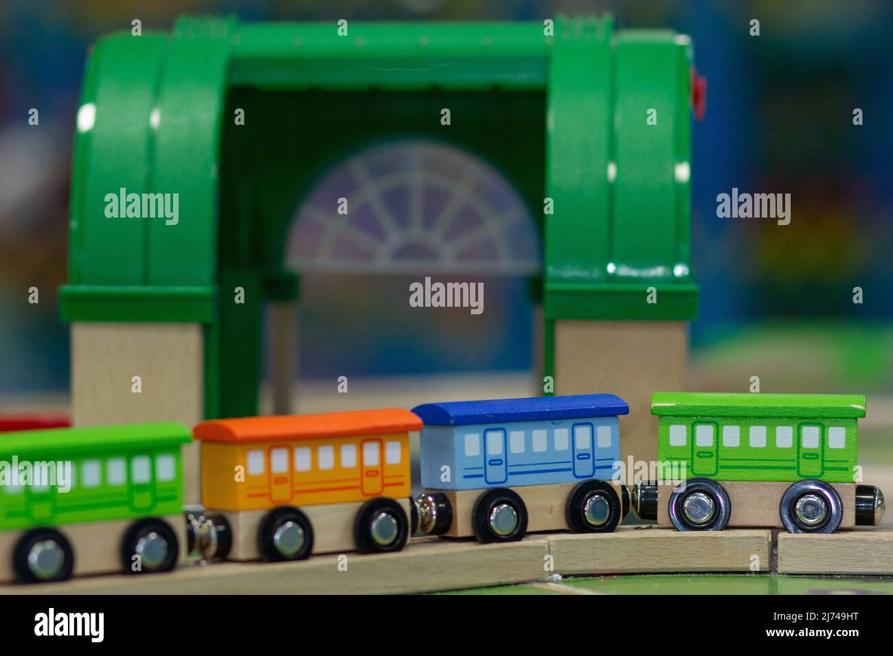 Toy train chain Stock Photo - Alamy