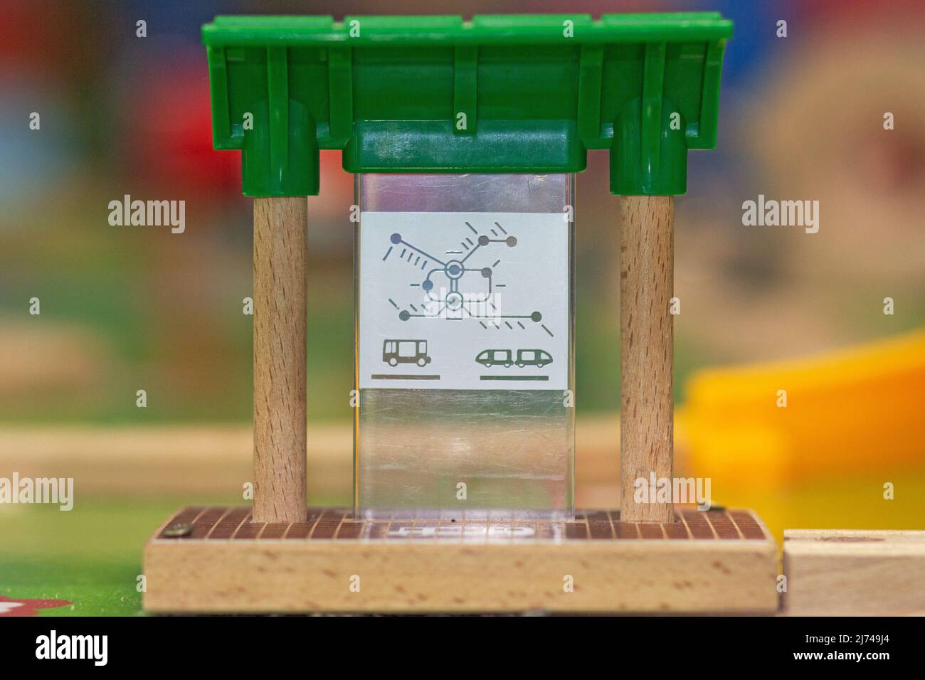 Toy bus station Stock Photo - Alamy