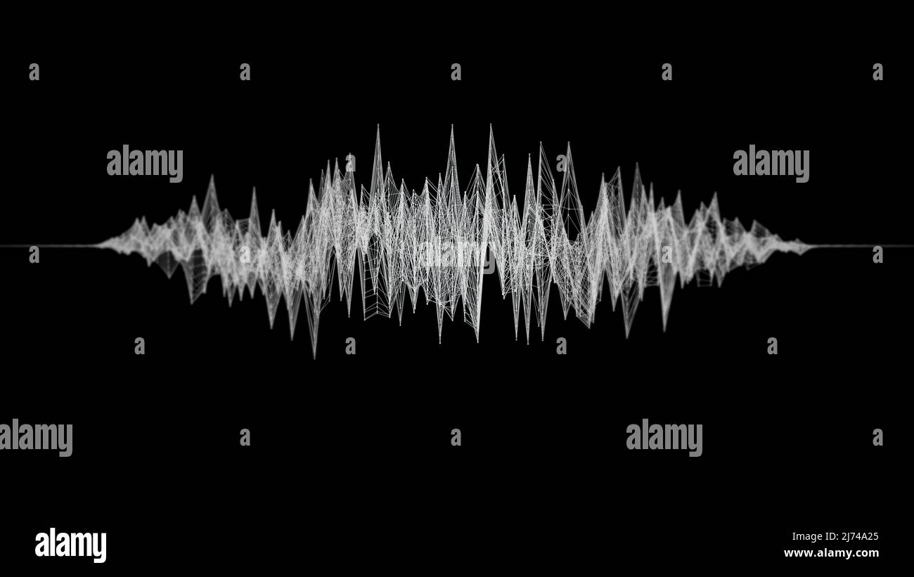 3d abstract sound wave background. Digital technology waveform on empty ...