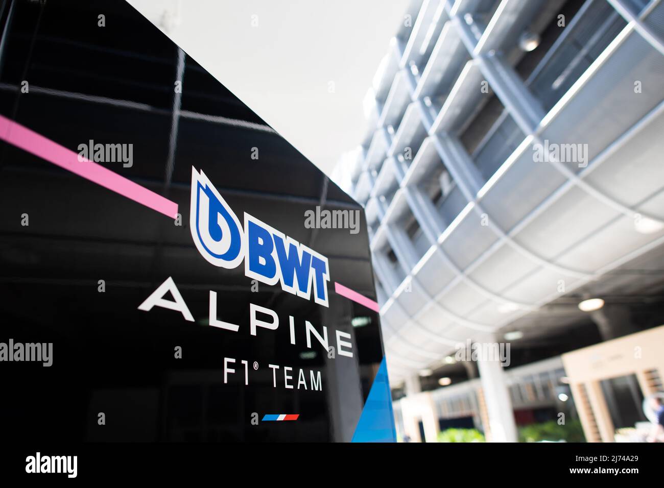 Miami, Florida, USA. 5th May 2022, Alpine F1 Team logo. Miami Grand ...