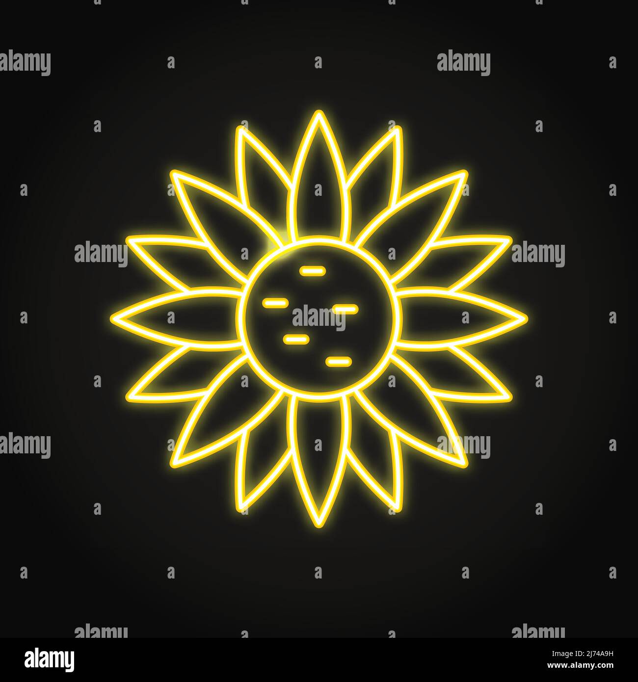 Neon sunflower icon in line style. Vector illustration Stock Vector ...