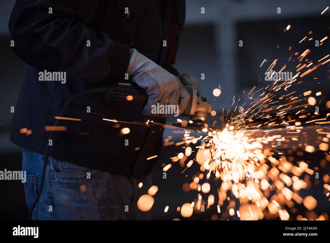 Heavy Industry Engineering Factory Interior with Industrial Worker ...