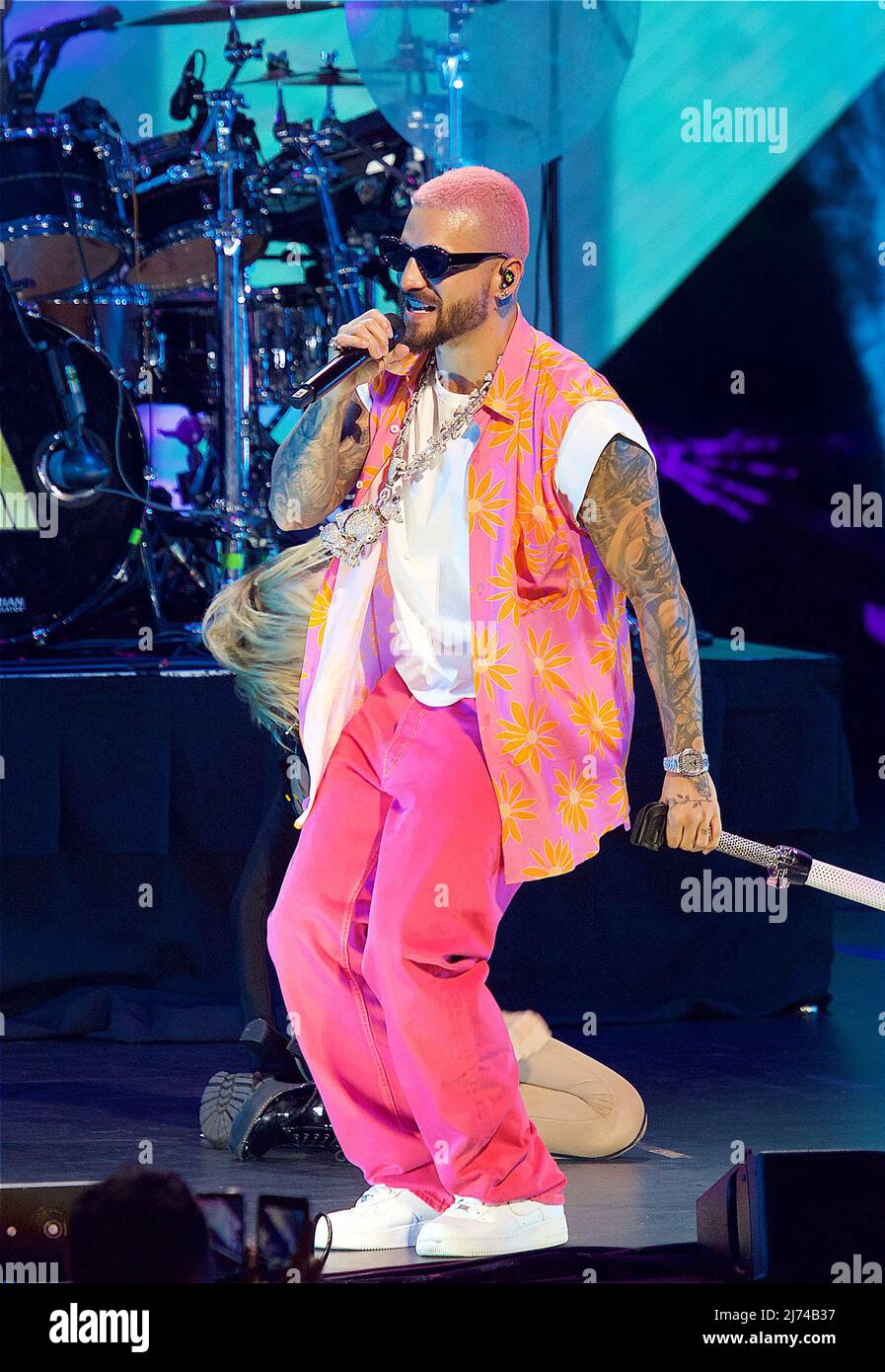 HOLLYWOOD, FL - MAY 5: Maluma performs during the Formula 1 Miami Grand ...