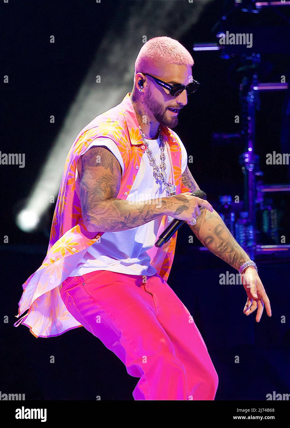 HOLLYWOOD, FL - MAY 5: Maluma performs during the Formula 1 Miami Grand ...