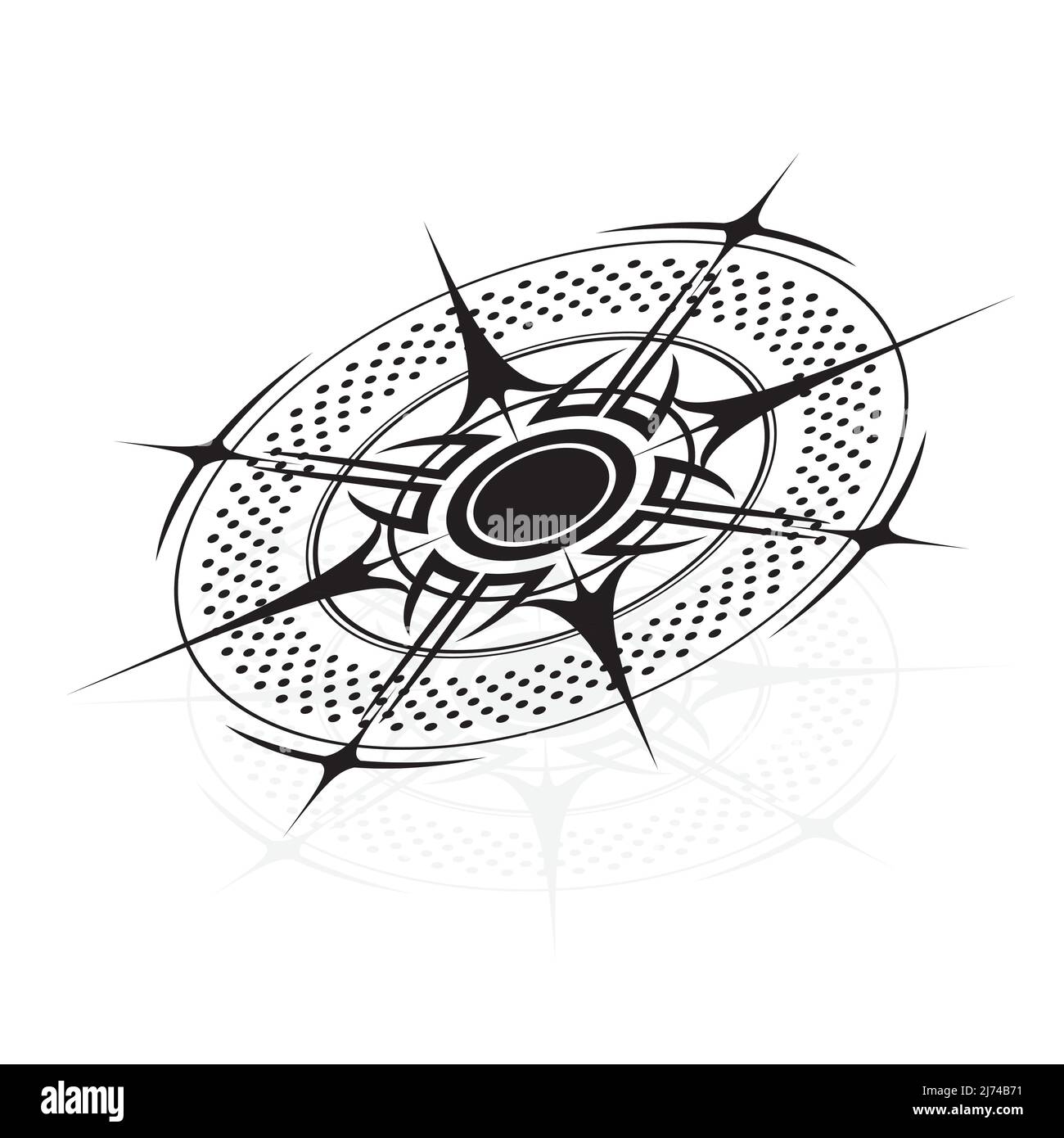 Flat black windrose icon Cut Out Stock Images & Pictures - Alamy