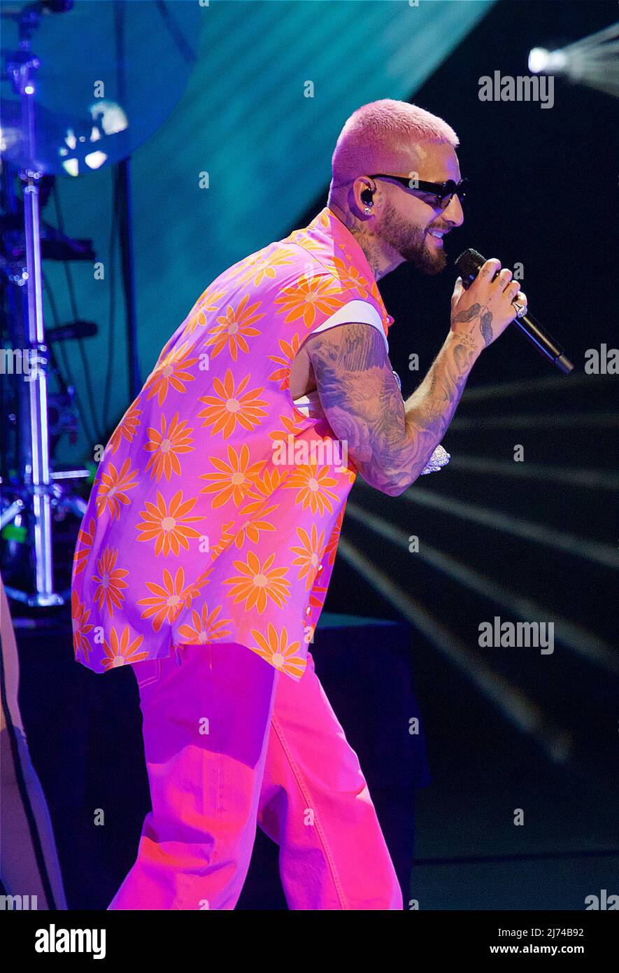 HOLLYWOOD, FL - MAY 5: Maluma performs during the Formula 1 Miami Grand ...